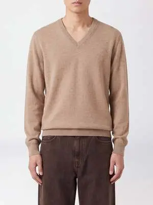 Brunello Cucinelli Pure Cashmere V-neck Jumper With Ribbed Trims - Camel