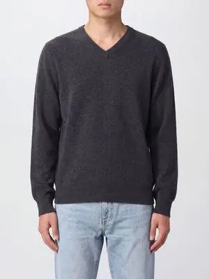 Brunello Cucinelli Pure Cashmere V-neck Jumper With Ribbed Trims - Charcoal