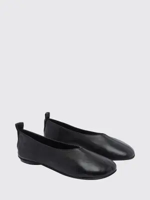 POEVE Nada Smooth Calf Leather Ballet Flats With Round Toe And Leather Sole