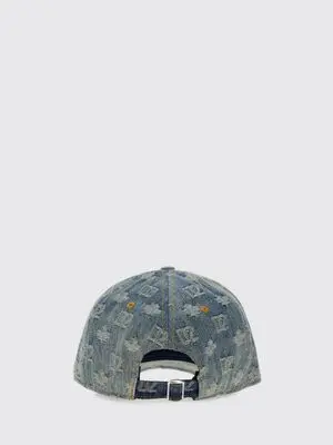 Dsquared2 Jacquard Logo Cotton Denim Baseball Cap With A Rigid Visor - Blue