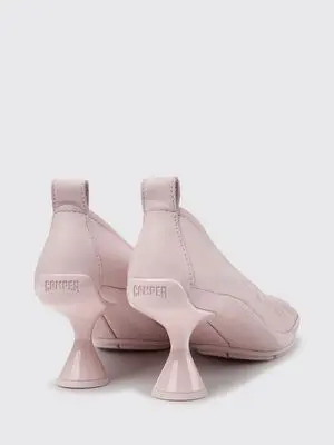 Camper Right Left Smooth Leather Pumps With Mid Spool Heel - Pink