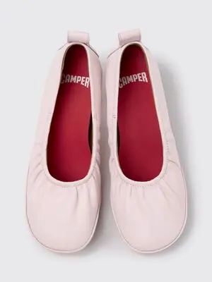Camper Right Left Smooth Leather Pumps With Mid Spool Heel - Pink
