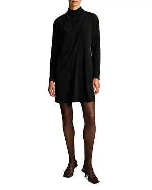 Vince Draped Cowl Neck Long Sleeve Top - Black