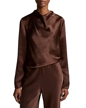 Vince Draped Cowl Neck Long Sleeve Top