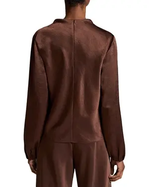 Vince Draped Cowl Neck Long Sleeve Top