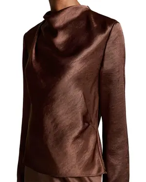 Vince Draped Cowl Neck Long Sleeve Top