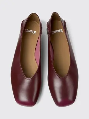 Camper Casi Myra Smooth Leather Ballet Flats With Round Toe And Tpu Sole