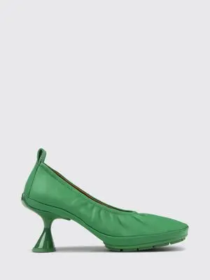 Camper Right Left Smooth Leather Pumps With Mid Spool Heel