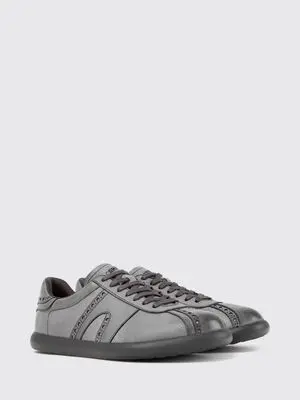 Camper Twins Calfskin Leather Trainers With Brogue Detailing And Tonal Logo - Grey