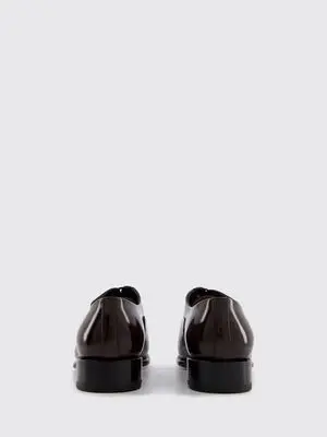 Santoni Elegant Smooth Leather Oxford Shoes With Leather Sole