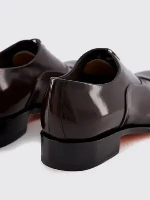 Santoni Elegant Smooth Leather Oxford Shoes With Leather Sole