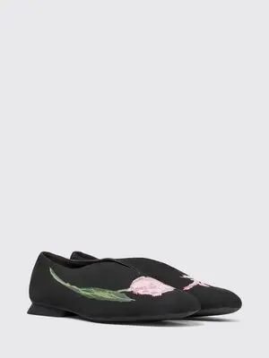 Camper Twins Floral Pattern Calf Leather Ballet Flats