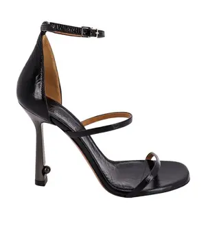 Off-White Strappy Open Toe Sandals - Black