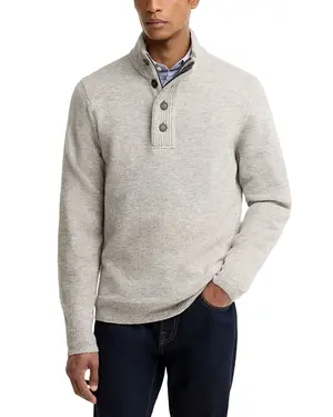 Barbour Essential Patch Wool Half Zip Sweater - Light Grey