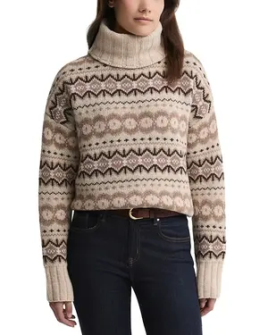 Barbour Helen Wool Blend Fair Isle Roll Neck Sweater