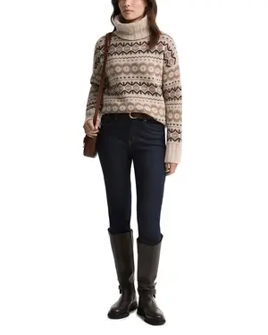 Barbour Helen Wool Blend Fair Isle Roll Neck Sweater