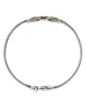 John Hardy 18k Yellow Gold & Sterling Love Knot Infinity Woven Link Bracelet