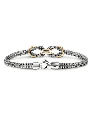 John Hardy 18k Yellow Gold & Sterling Love Knot Infinity Woven Link Bracelet