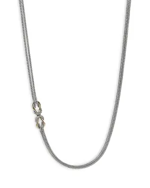 John Hardy 14k Yellow Gold & Sterling Love Knot Infinity Woven Link Chain Necklace - Silver