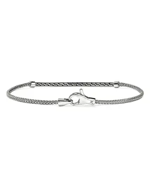 John Hardy Sterling Jh Essentials Diamond Pave Bar Chain Link Bracelet, 0.24 Tcw