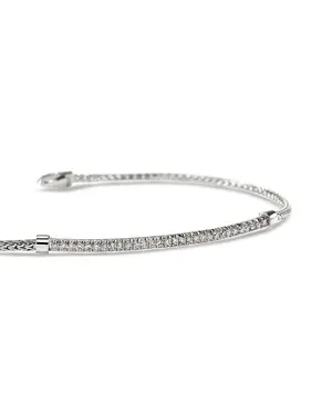 John Hardy Sterling Jh Essentials Diamond Pave Bar Chain Link Bracelet, 0.24 Tcw