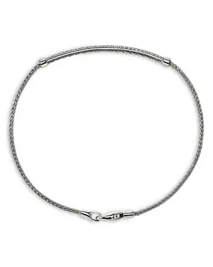 John Hardy Sterling Jh Essentials Diamond Bar Woven Bracelet, 0.24 Tcw