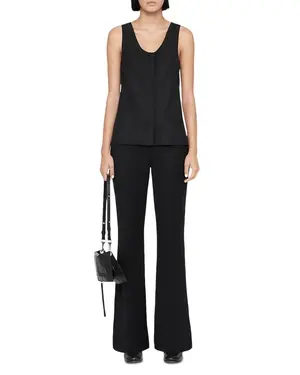 ALLSAINTS Milla Sleeveless Button Front Top - Black