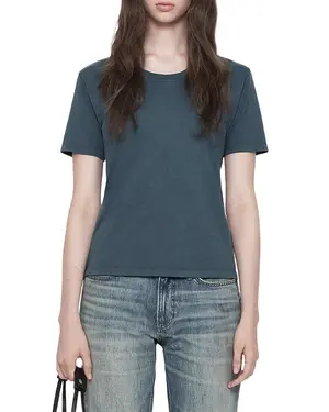ALLSAINTS Hela Cotton Short Sleeve Tee - Teal Blue