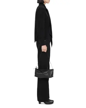 ALLSAINTS Iris Silk Tie Neck Shirt - Black