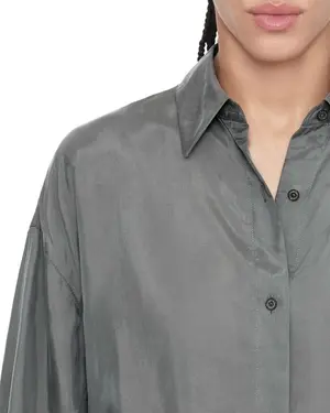 ALLSAINTS Ilana Tie Waist Shirt - Shadow Grey