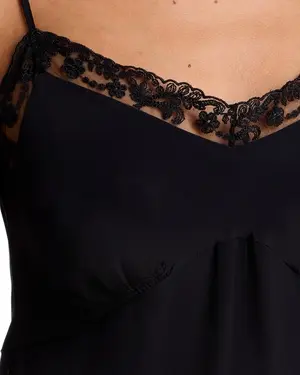 Simone Rocha Lace Trim Slip Dress - Black