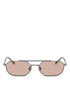 Brunello Cucinelli Rectangular Sunglasses, 53mm