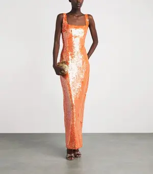 Rachel Gilbert Sequin Kayla Column Gown