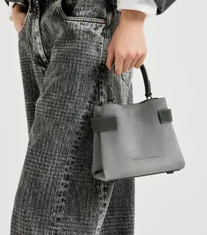 Brunello Cucinelli Small Suede Essence Top-handle Bag