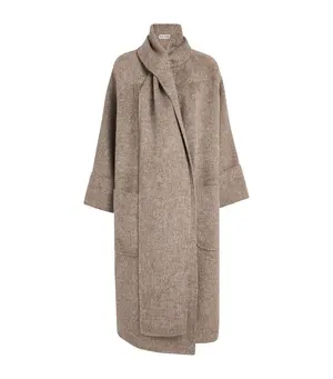 WOLK MORAIS Cashmere Cunardier High-neck Coat - Grey