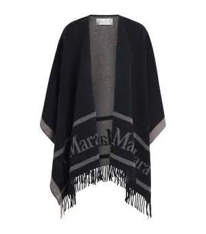 Max Mara Wool Logo Poncho