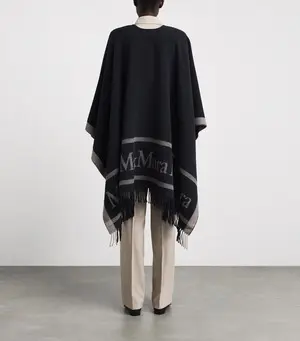 Max Mara Wool Logo Poncho