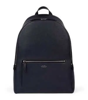 Smythson Leather Ludlow Backpack - Blue