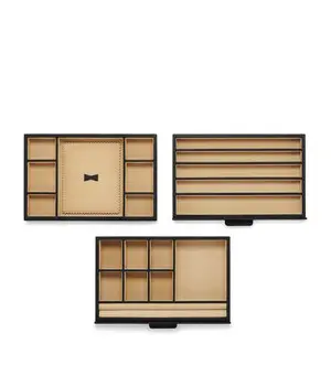 Smythson Leather 3-drawer Panama Jewellery Box