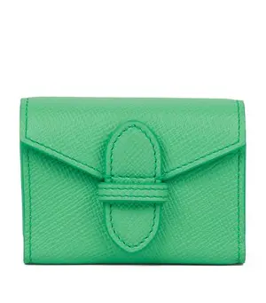 Smythson Leather Panama Playing Card Case - Green