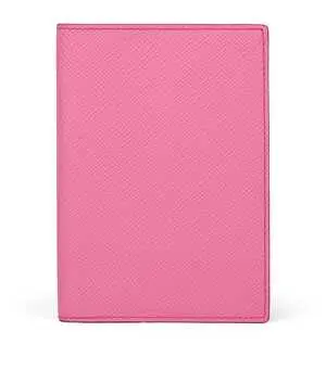 Smythson Leather Panama Passport Cover - Pink
