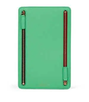 Smythson Leather Panama Multi-zip Travel Wallet - Green