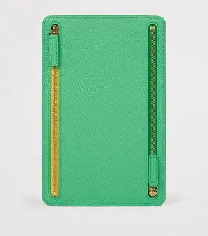 Smythson Leather Panama Multi-zip Travel Wallet