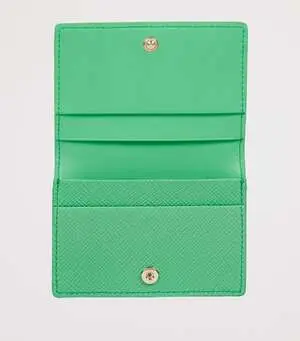 Smythson Leather Panama Folded Card Holder