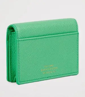 Smythson Leather Panama Folded Card Holder