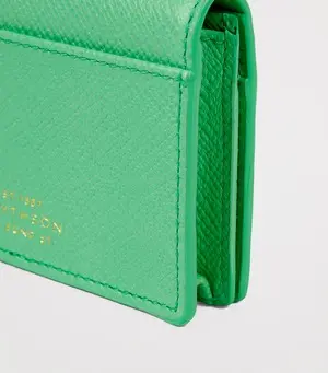 Smythson Leather Panama Folded Card Holder