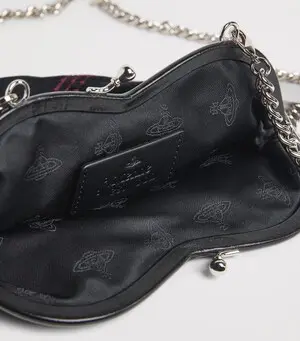 VIVIENNE WESTWOOD Velvet Belle Heart Frame Shoulder Bag