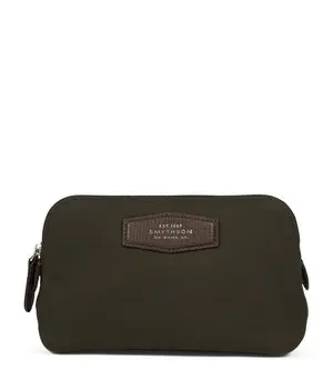Smythson Small Canvas Wash Bag - Green