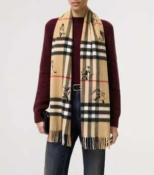 Burberry Cashmere Check Mates Scarf - Beige