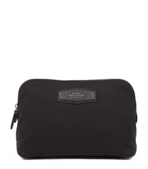 Smythson Canvas Wash Bag - Black